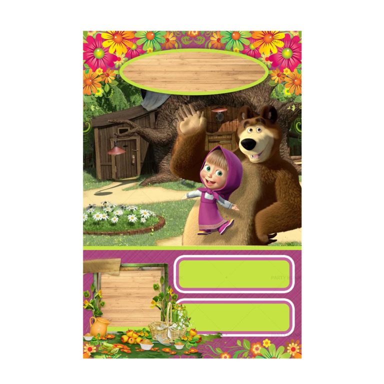 Masha And The Bear Invitation Template Free
